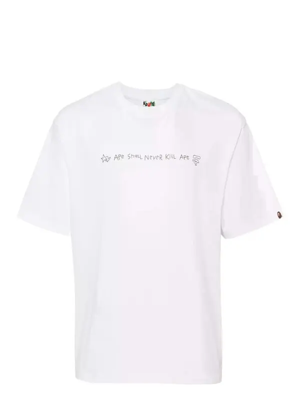 A BATHING APE Hand Drawn Logo T-shirt - White