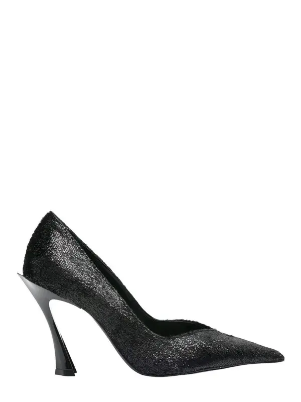 MUGLER 105mm Lurex Pumps - Black