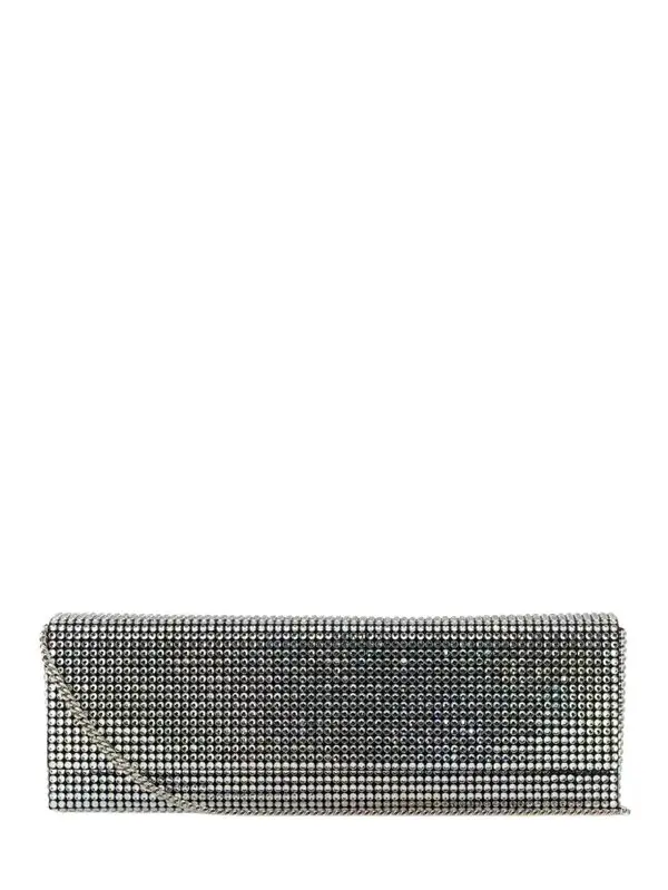 Amina Muaddi Paloma Embellished Clutch Bag - Silver