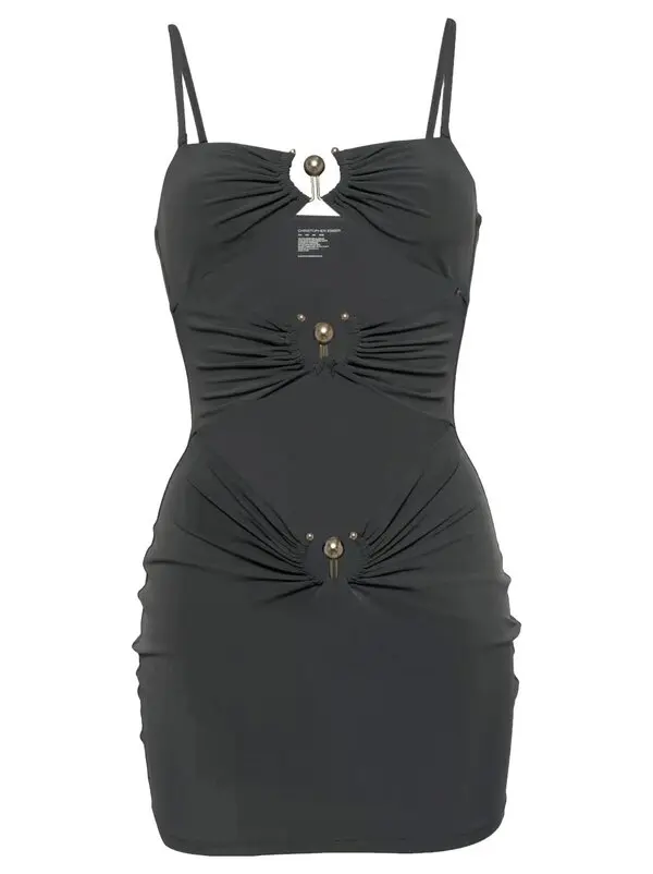 Christopher Esber Pierced Orbit Mini Dress - Grey