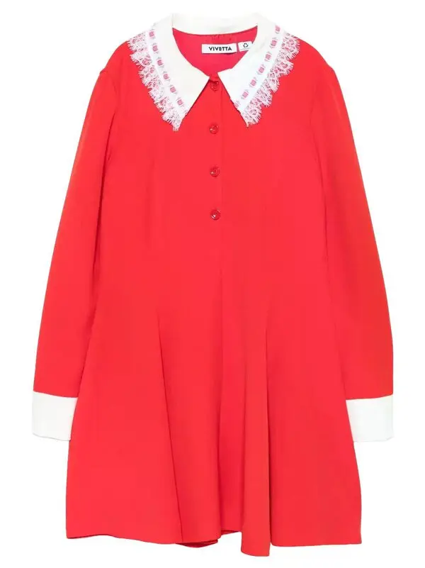 Vivetta Lace-detail Dress - Red