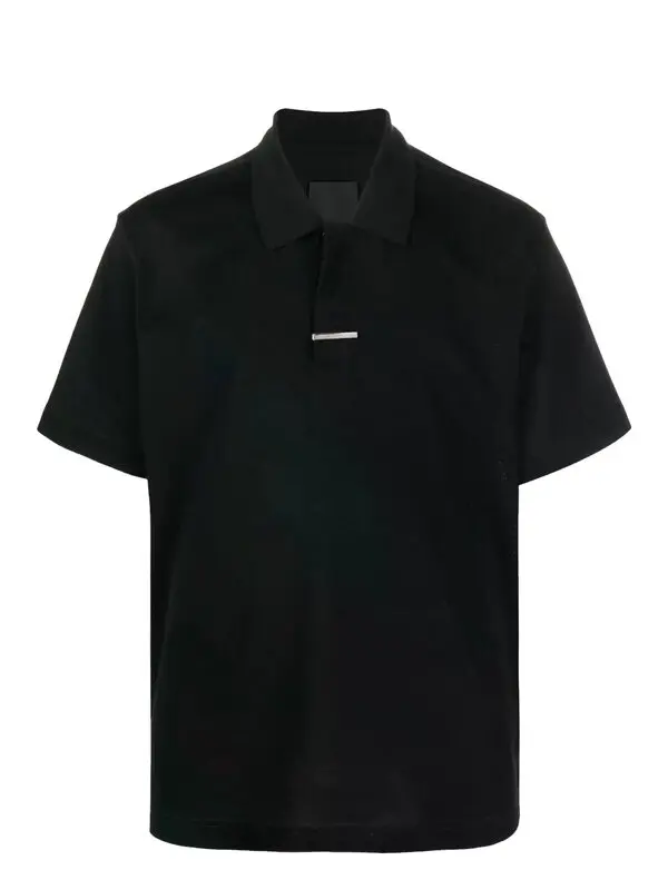 Givenchy Logo-plaque Cotton Polo Shirt - Black