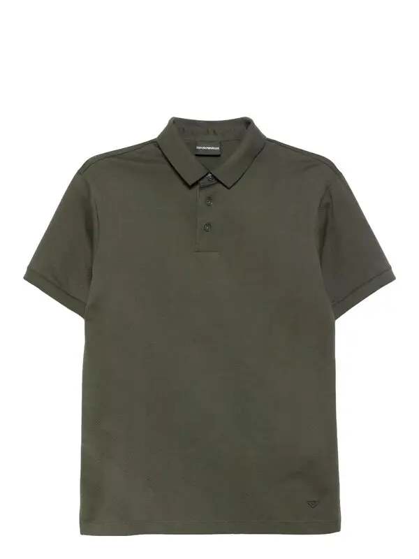 Emporio Armani Patterned-jacquard Polo Shirt - Grey