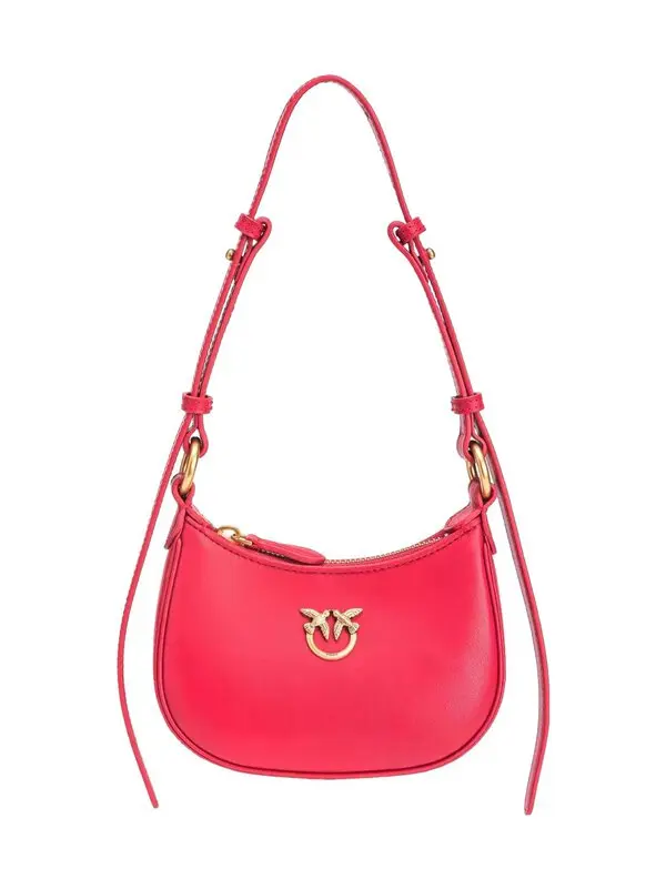 Pinko Mini Half Moon Leather Shoulder Bag - Red