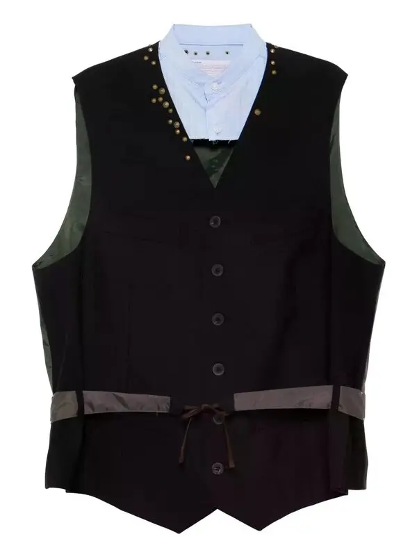 Kolor Paneled Waistcoat - Blue