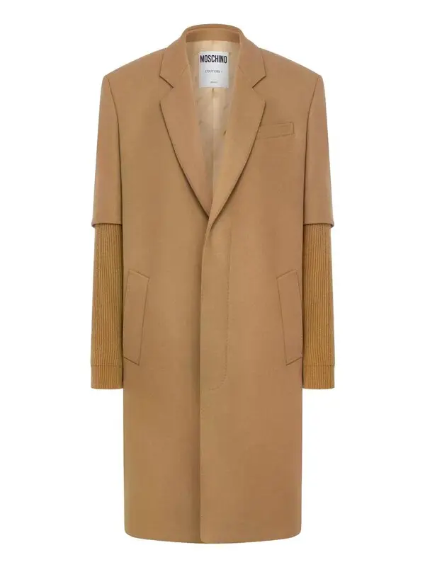 Moschino Notched-lapels Single-breasted Coat - Brown