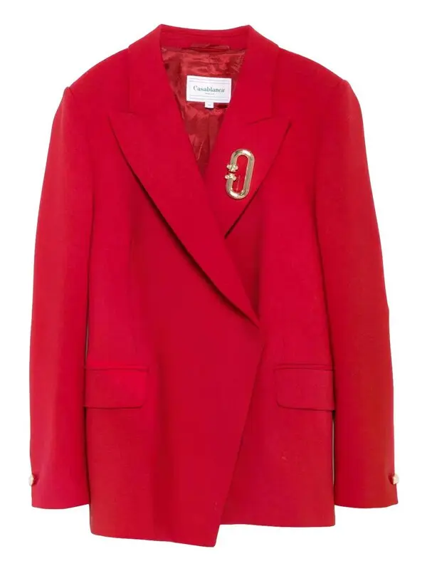 Casablanca Asymmetric Double-breasted Blazer - Red