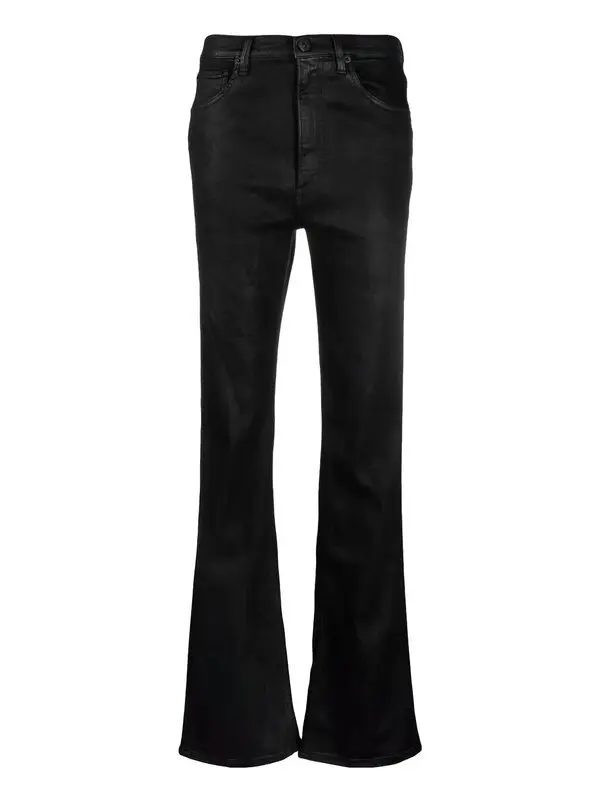 3x1 Slim-cut Coated Trousers - Black
