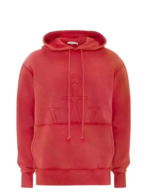 JW Anderson Logo-embroidered Hoodie - Red