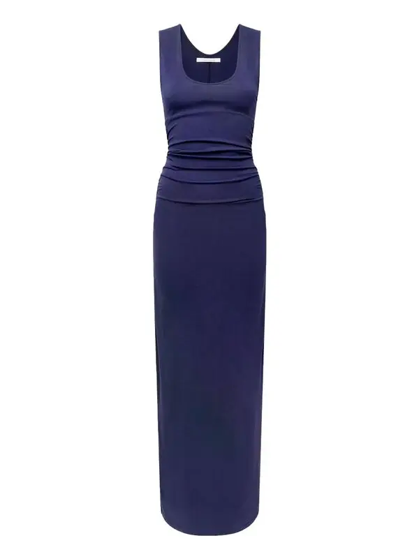 Another Tomorrow Ruched Tank Dress - Blue