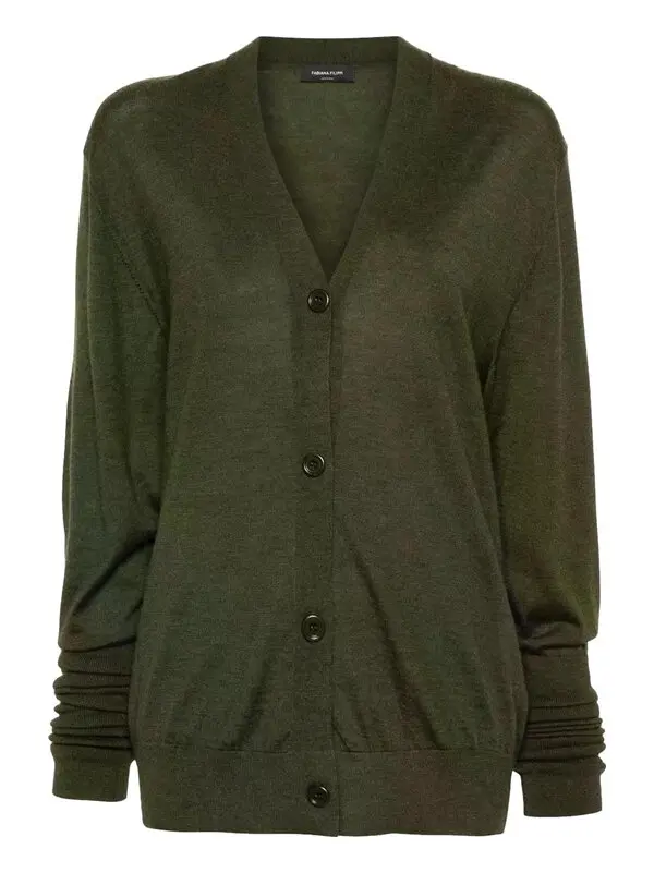 Fabiana Filippi V-neck Cashmere-silk Cardigan - Green