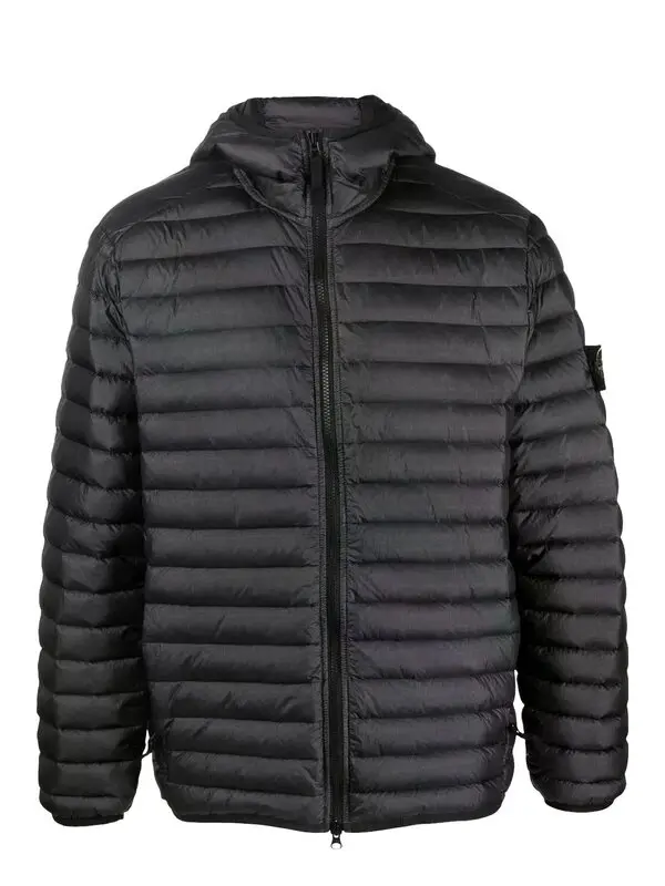 Stone Island Quilted Panelled Down Jacket - Black