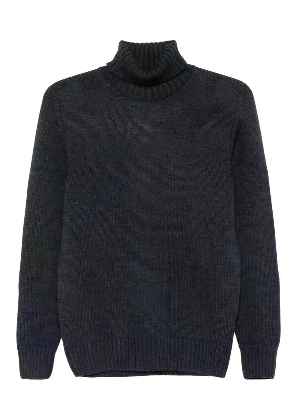 DRUMOHR Merino Wool Turtleneck Sweater - Grey