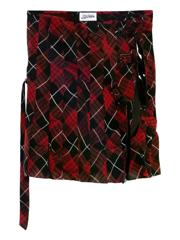 JEAN PAUL GAULTIER Plaid-check Mini Skirt - Red