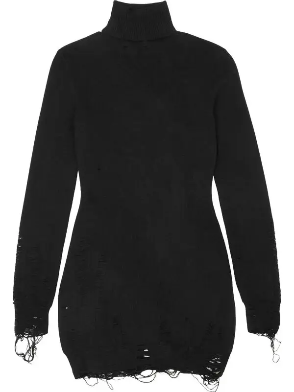 MAISON MARGIELA Ripped-detailing Mini Dress - Black