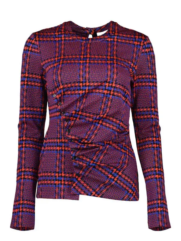 Rabanne Geometric-print Blouse - Red
