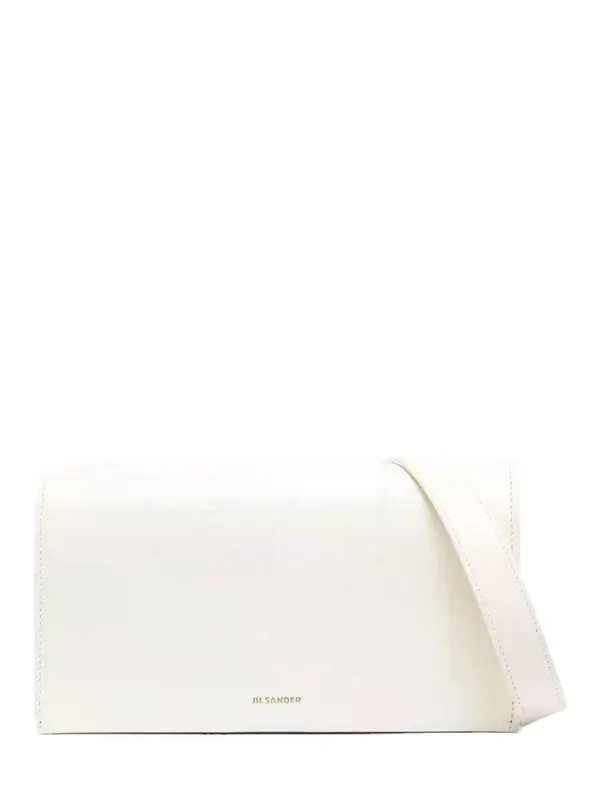 JIL SANDER Logo-stamp Leather Shoulder Bag - Neutrals