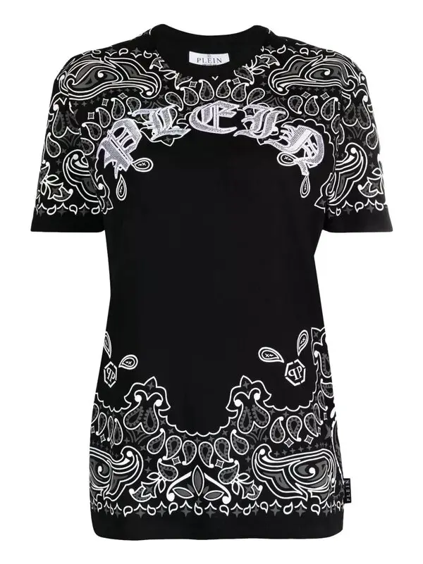 Philipp Plein Paisley-print Short-sleeve T-shirt - Black
