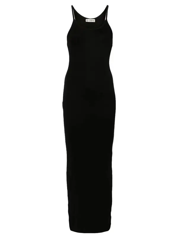 Eterne Ribbed Sleeveless Dress - Black