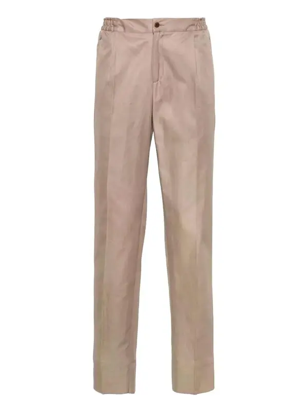 Kiton Elasticated-waistband Tapered Trousers - Brown