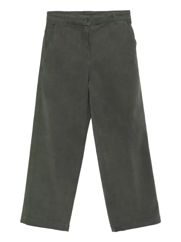 Aspesi Twill Cropped Trousers - Green