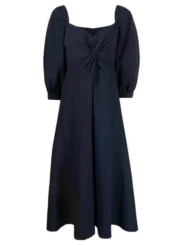 Cinq À Sept Kristina Bishop-sleeves Midi Dress - Blue