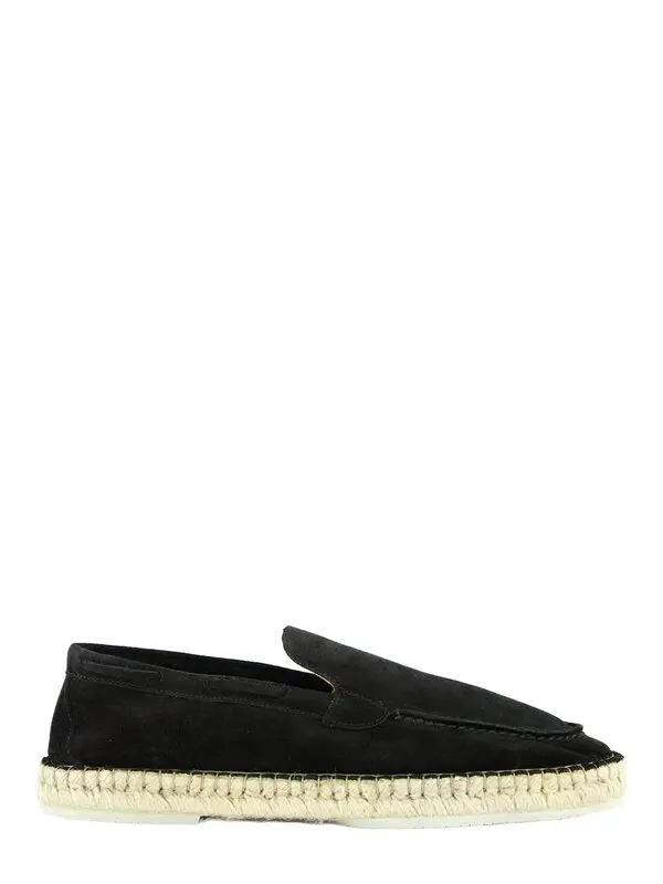 AURELIEN Suede Espadrille Loafers - Black