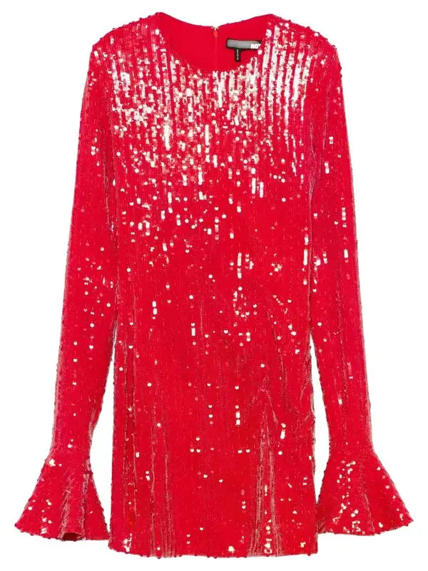 ROTATE BY BIRGER CHRISTENSEN Sequin Embellished Mini Dress - Red