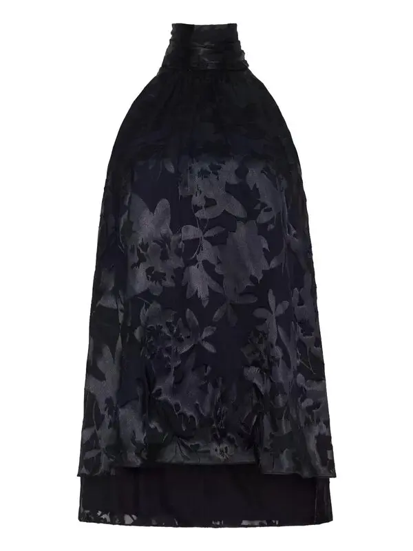 Adam Lippes Giulia Halterneck Top - Black