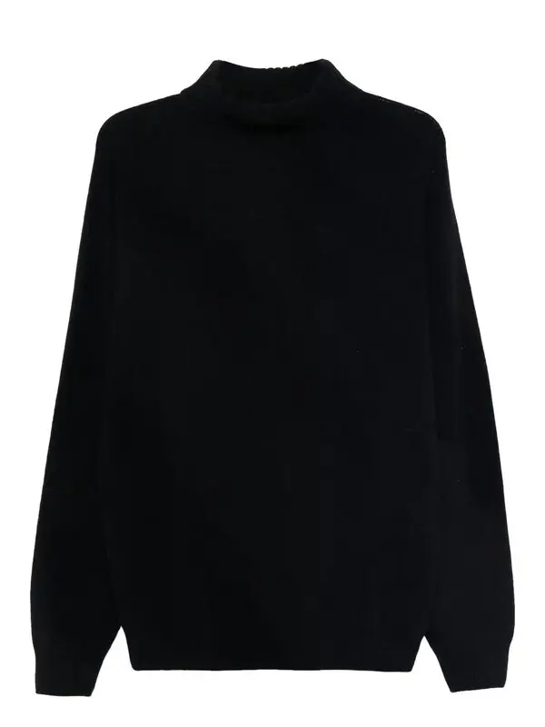 Sunspel Lambswool Turtleneck Sweater - Blue