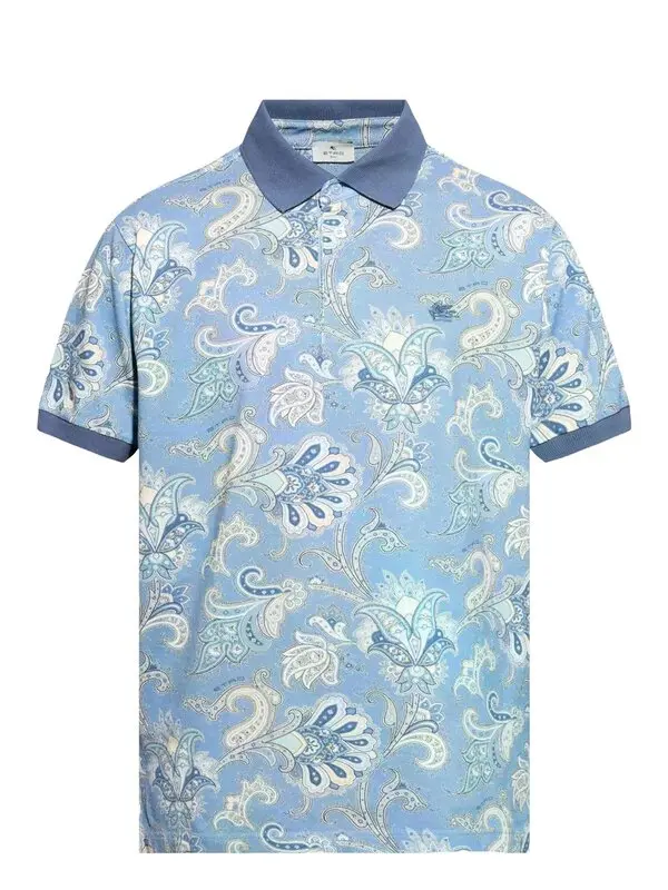 Etro Paisley-print Polo Shirt - Blue