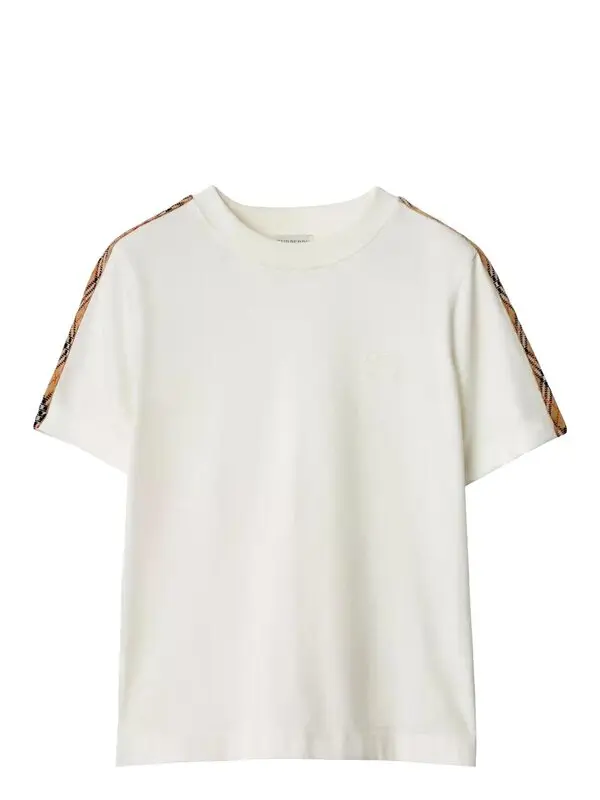 Burberry Checkered-trim T-shirt - Neutrals