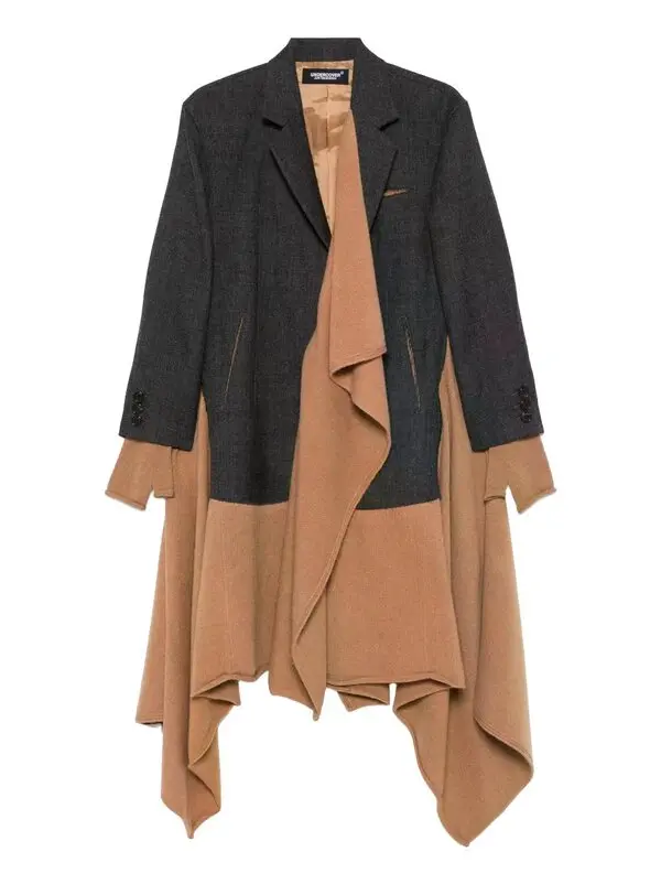 Undercover Panelled Wool Coat - Grey