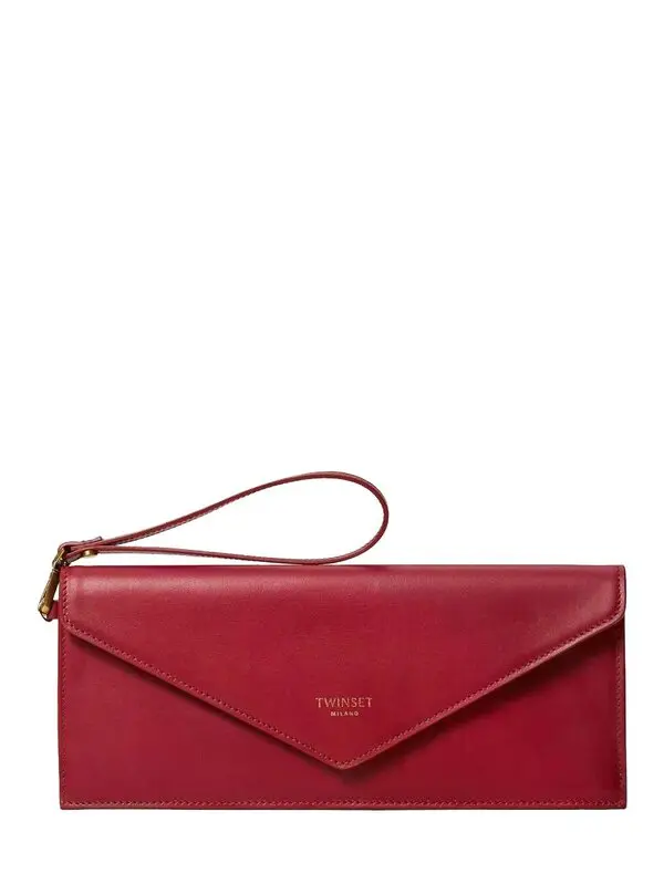 TWINSET Leather Clutch Bag - Red