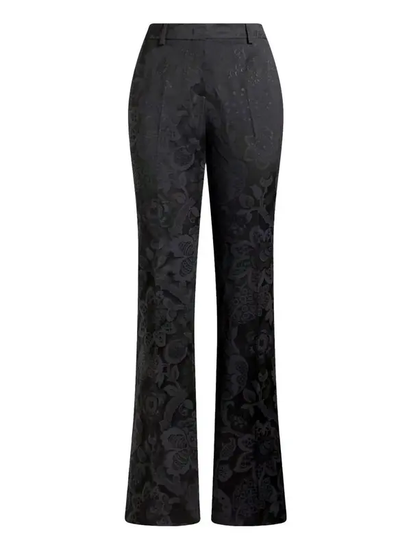 Etro Tonal-design Jacquard Trousers - Black