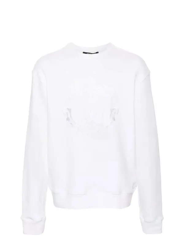 Roberto Cavalli Logo-embroidered Cotton Sweatshirt - White