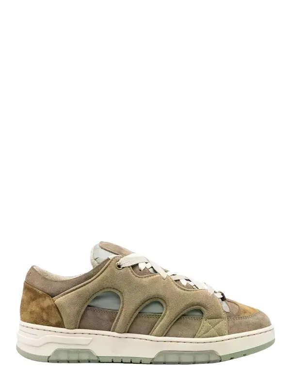 PAURA Panelled Lace-up Sneakers - Green