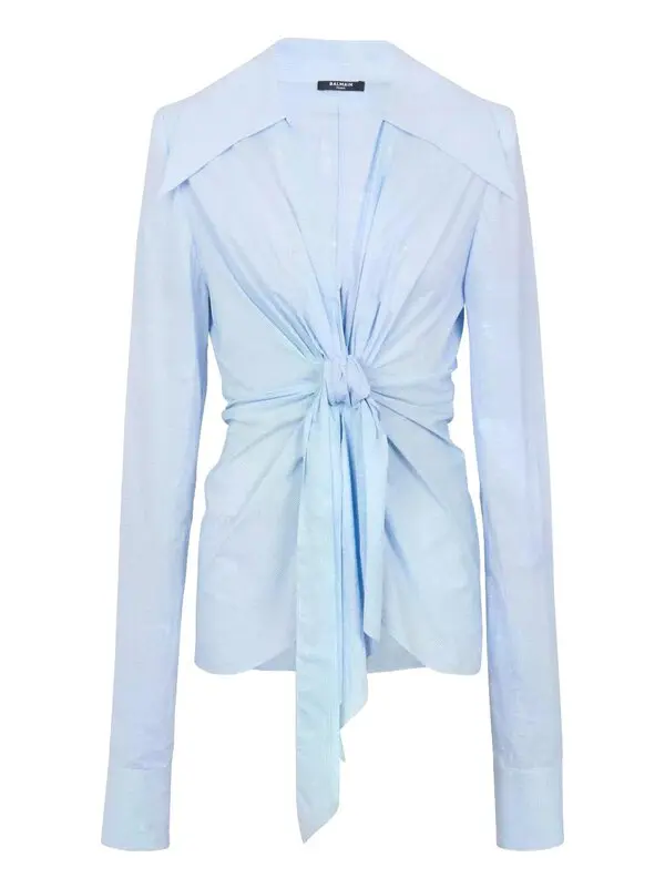 Balmain Gingham Cotton Shirt - Blue