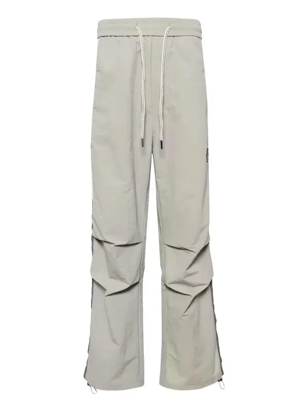 GROUND ZERO Logo Print Straight-leg Trousers - Grey