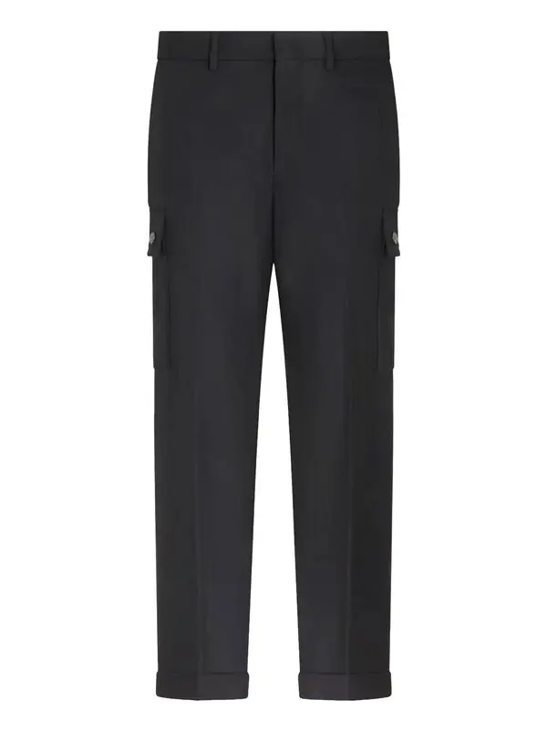 Etro Cargo-pockets Wool Tapered Trousers - Grey