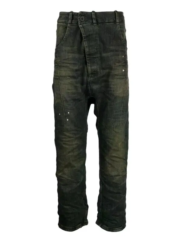 Boris Bidjan Saberi Asymmetric Drop-crotch Jeans - Blue