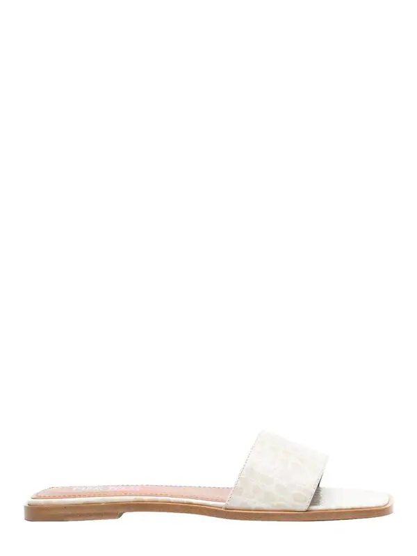Paris Texas Crocodile-effect Leather Sandals - Neutrals