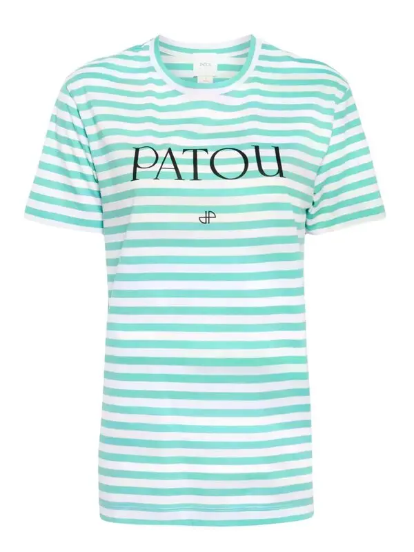 PATOU Striped Logo-print T-shirt - Blue