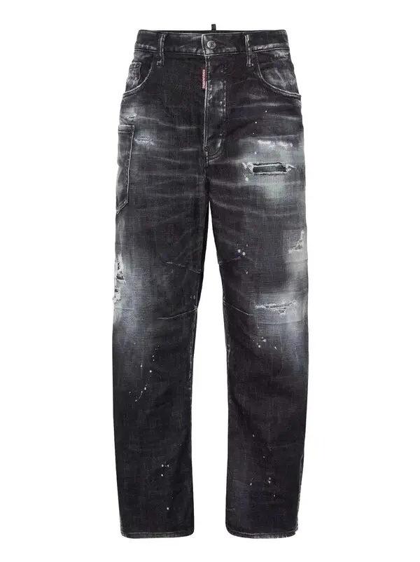 Dsquared2 Distressed Wide-leg Jeans - Black