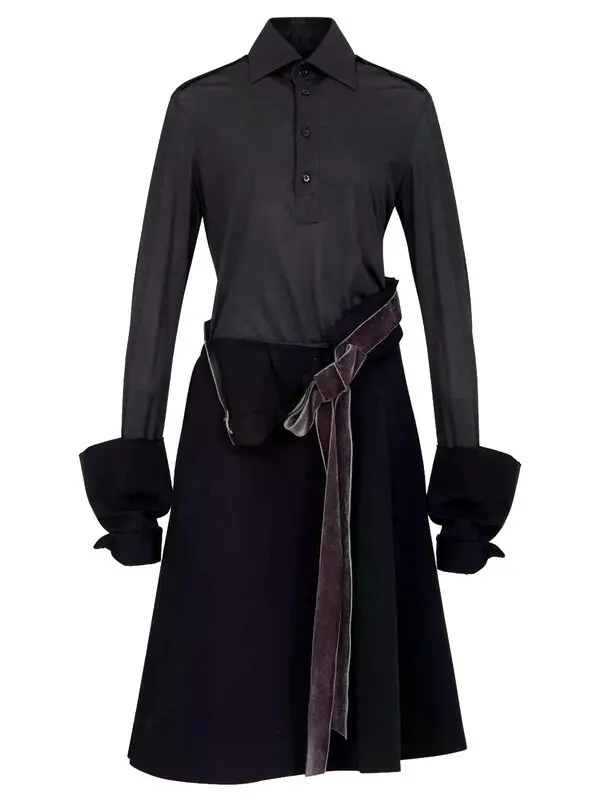 MAISON MARGIELA Panelled Midi Dress - Black