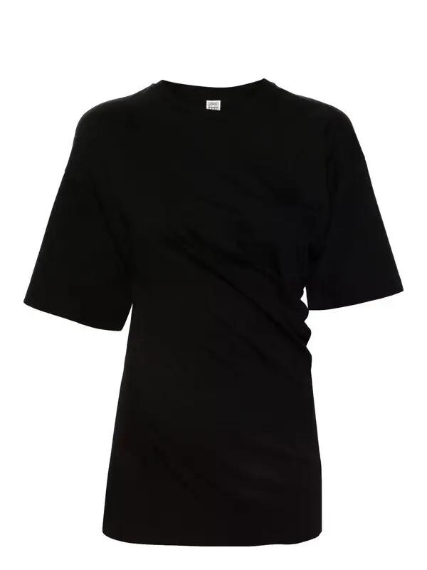TOTEME Asymmetric Organic Cotton T-shirt - Black