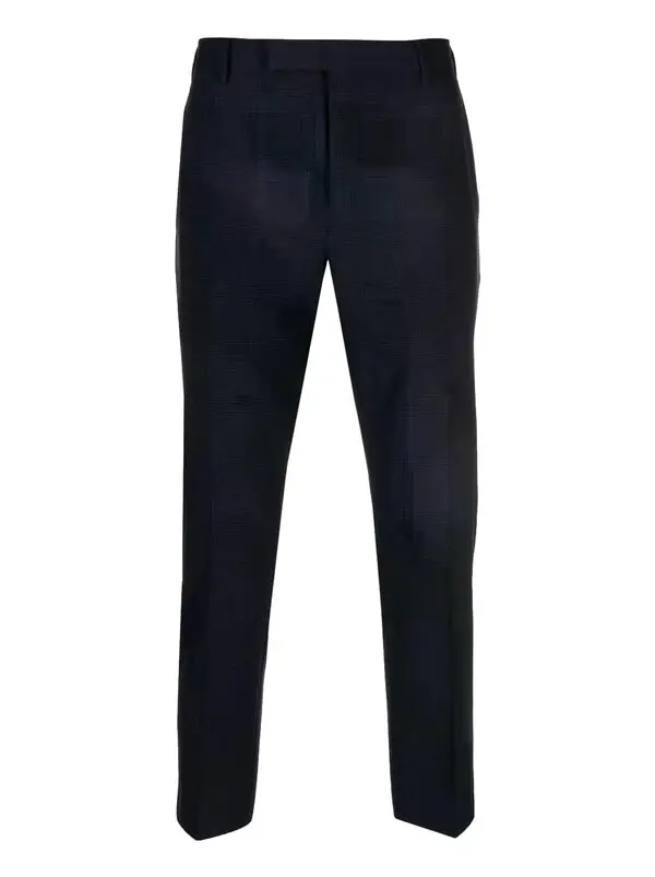 PT TORINO Check-print Tapered Trousers - Blue