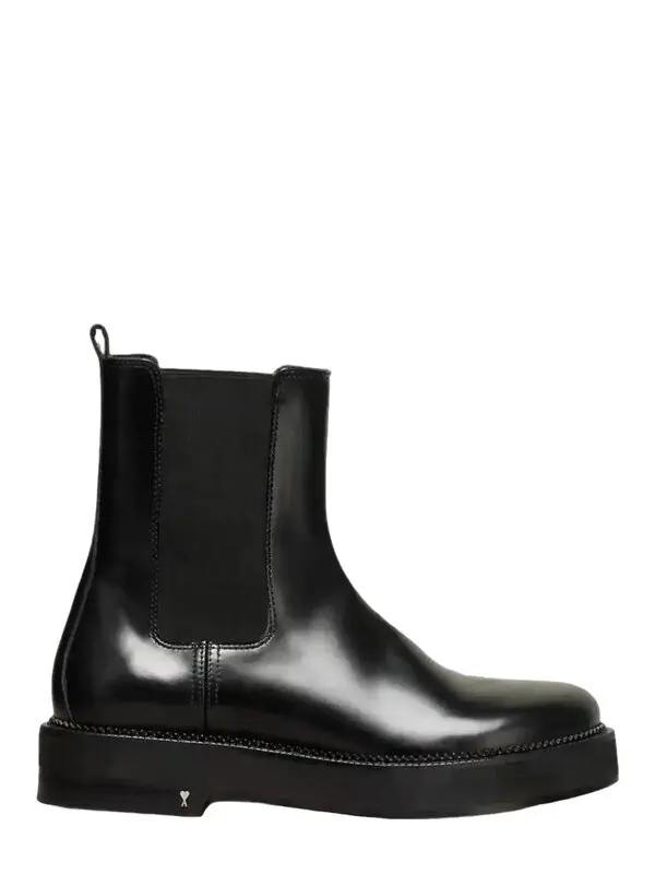 AMI Paris Leather Chelsea Boots - Black