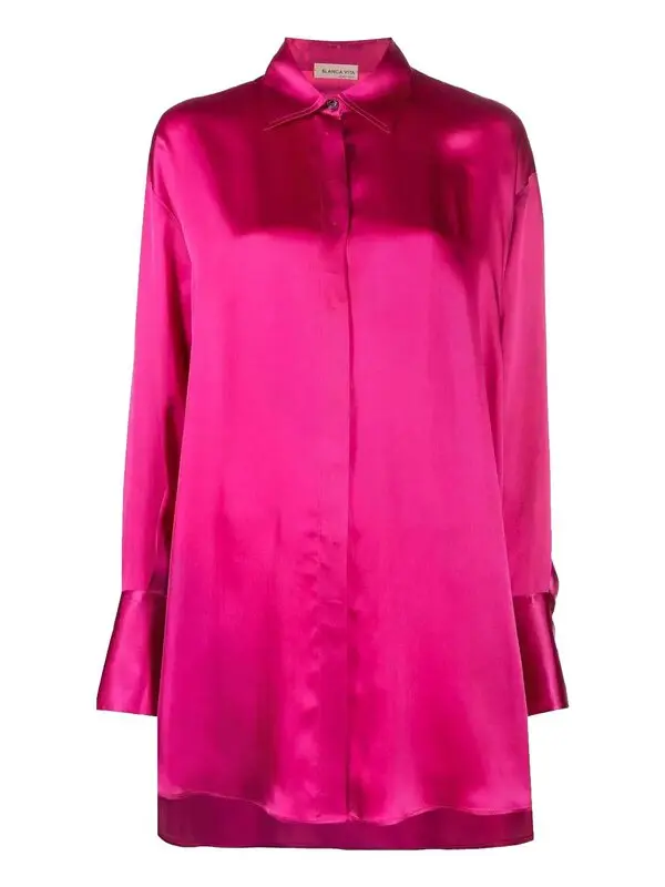 BLANCA VITA Oversized Mini Shirtdress - Pink
