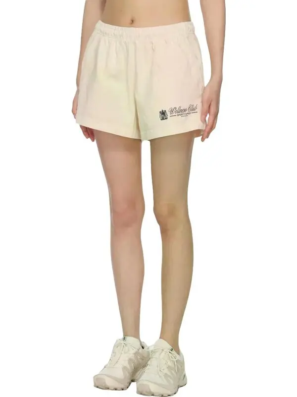 SPORTY & RICH Printed Cotton Shorts - Neutrals